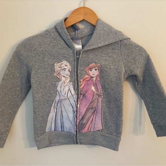 Disney | Jackets & Coats | Disney Gray Kids Jacket With Elsa And Anna ...
